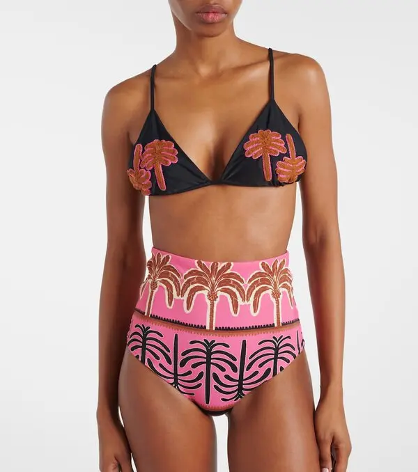 Johanna Ortiz Embroidered Bikini Top