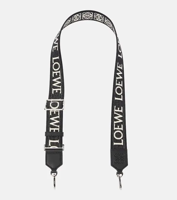 Loewe Logo Jacquard Bag Strap - Black