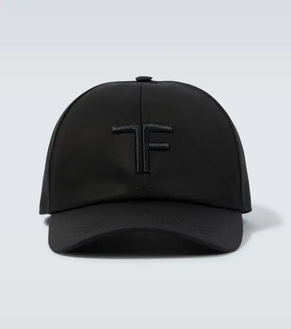TOM FORD Embroidered Canvas Cap - Black