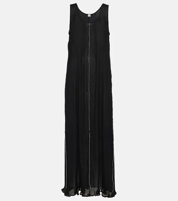 TOTEME Plisse Maxi Dress - Black