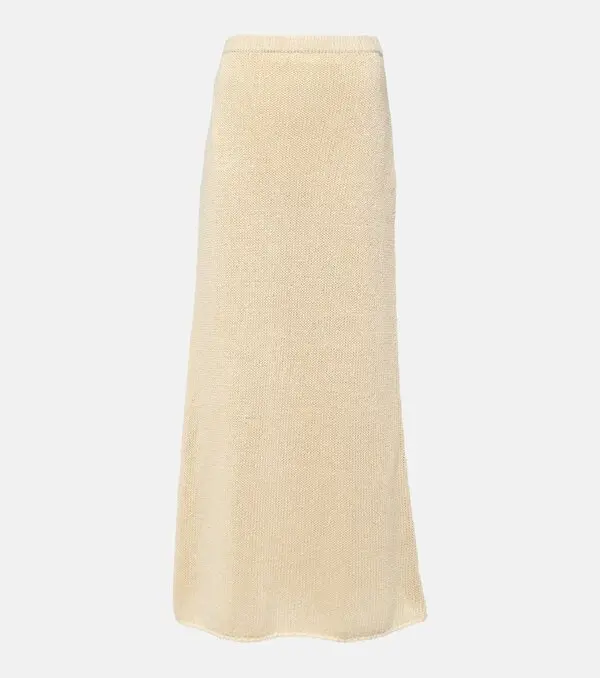 THE ROW Fumaia Knitted Silk Maxi Skirt
