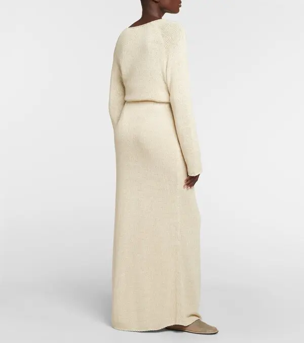 THE ROW Fumaia Knitted Silk Maxi Skirt