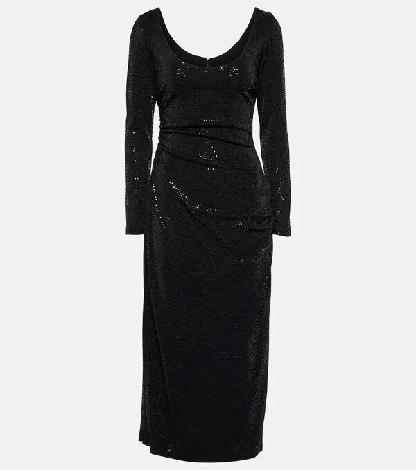 MARKARIAN Jude Embellished Midi Dress - Black