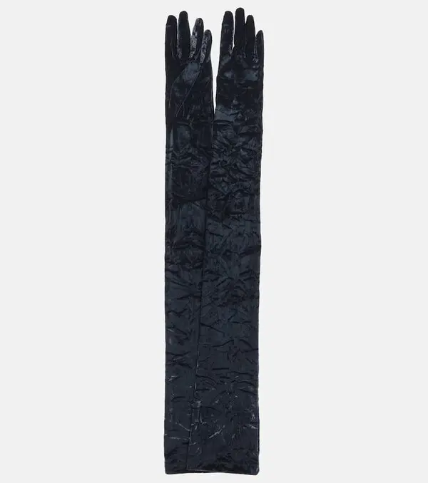 Versace Velvet Gloves - Black
