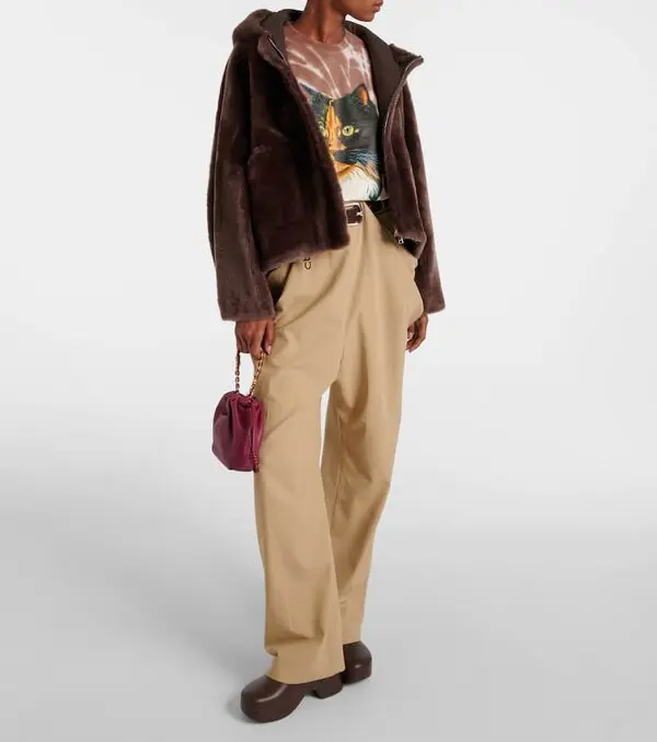BLANCHA Cropped Shearling Jacket