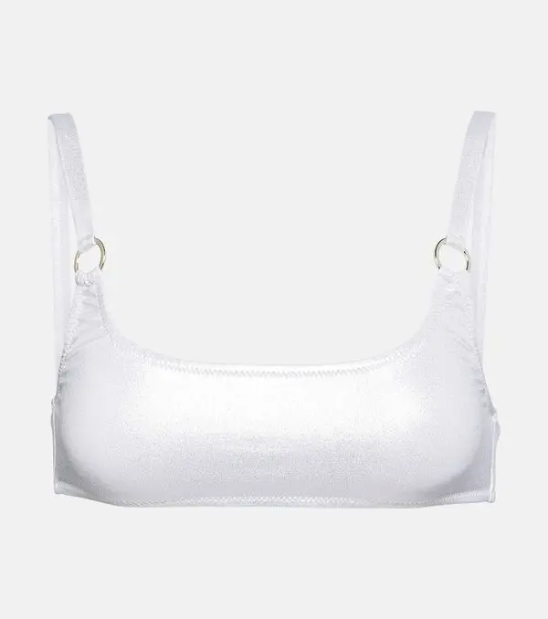 Melissa Odabash Bari Metallic Bikini Top - Silver