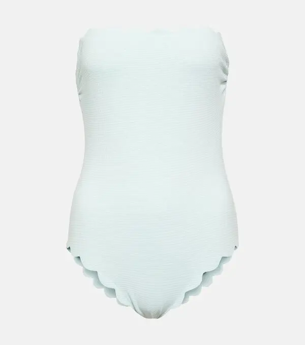 Marysia Scalloped Strapless Swimsuit - Blue