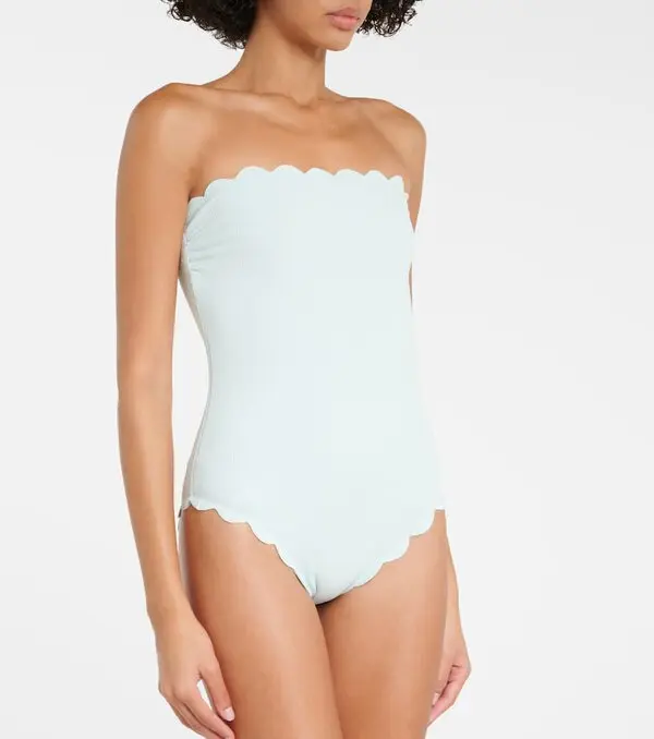 Marysia Scalloped Strapless Swimsuit