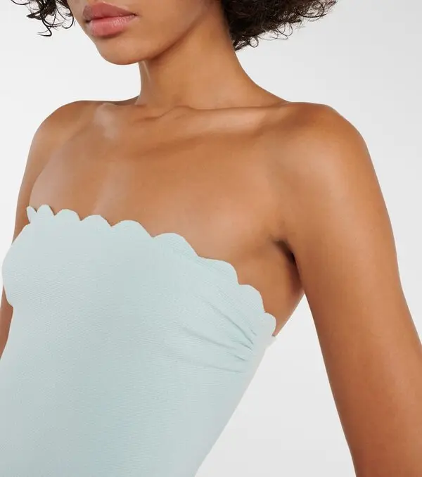Marysia Scalloped Strapless Swimsuit