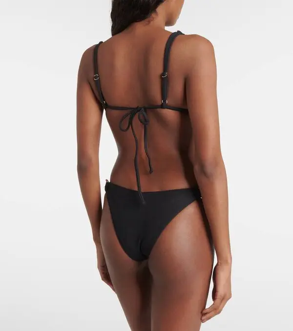 SAME Embellished Triangle Bikini Top - Black