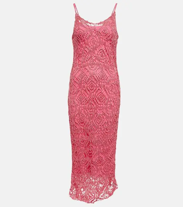 TOM FORD Openwork Knit Maxi Dress - Pink