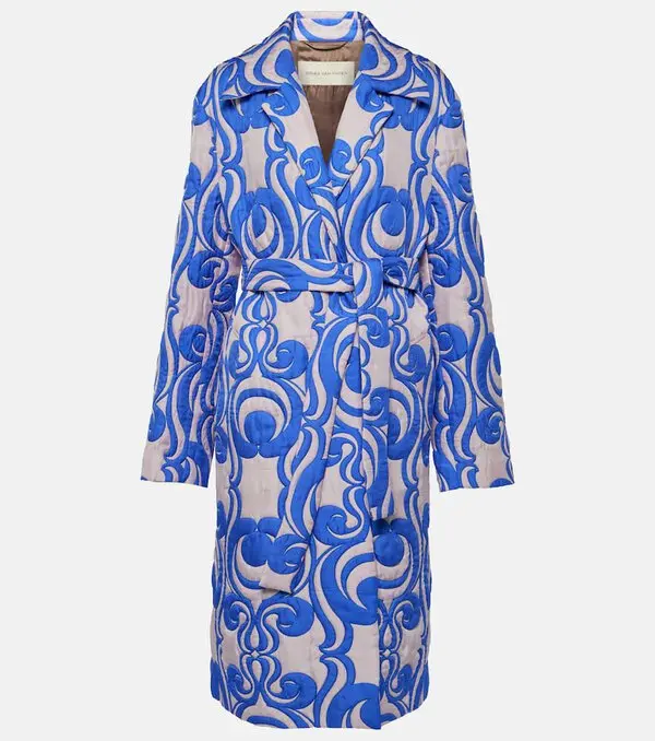 Dries Van Noten Quilted Wrap Coat