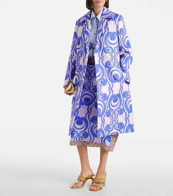 Dries Van Noten Quilted Wrap Coat