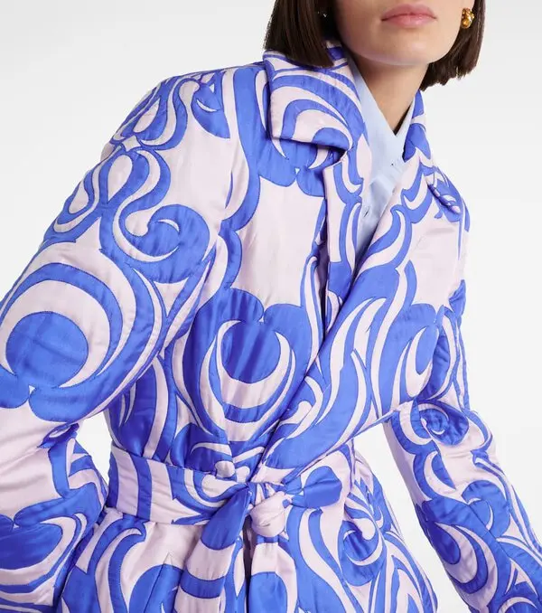 Dries Van Noten Quilted Wrap Coat