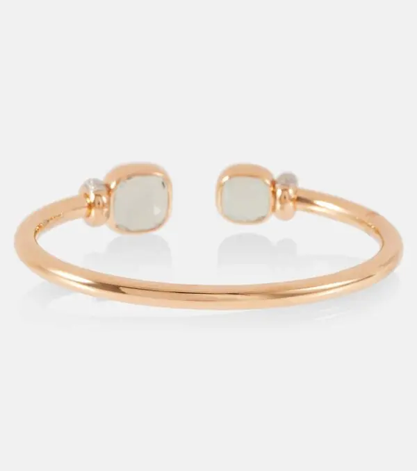 Pomellato Nudo 18kt Rose Cuff Bracelet With Prasiolite And Diamonds