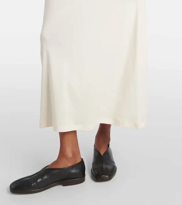 LEMAIRE Belted Cotton Jersey Midi Dress - White