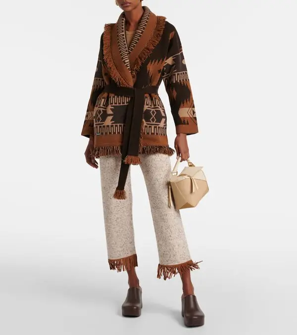 Alanui Dreamscape Fringed Wool-blend Pants - Beige
