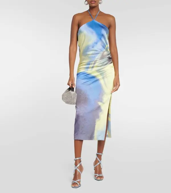 Simkhai Hansel Printed Halterneck Midi Dress