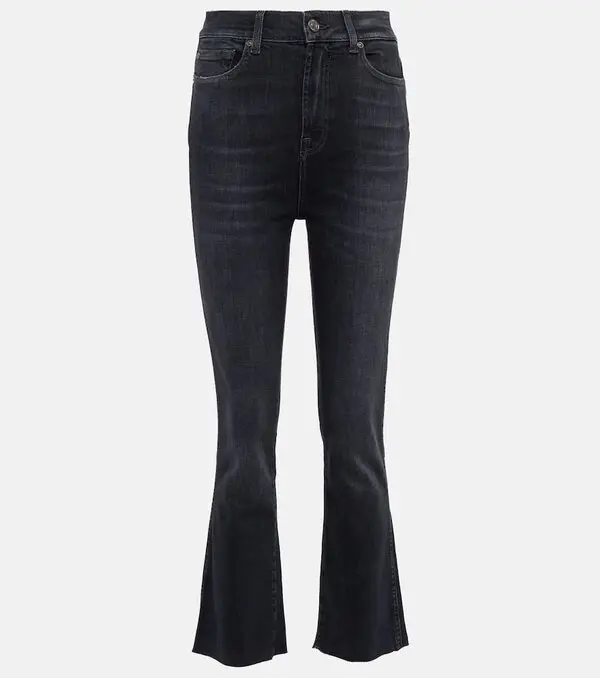 7 For All Mankind Slim Kick High-rise Jeans In Wicked