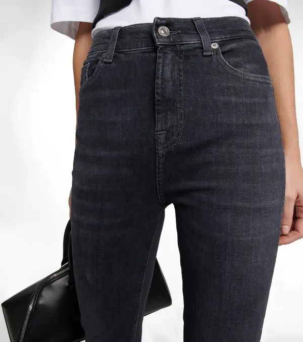 7 For All Mankind Slim Kick High-rise Jeans In Wicked