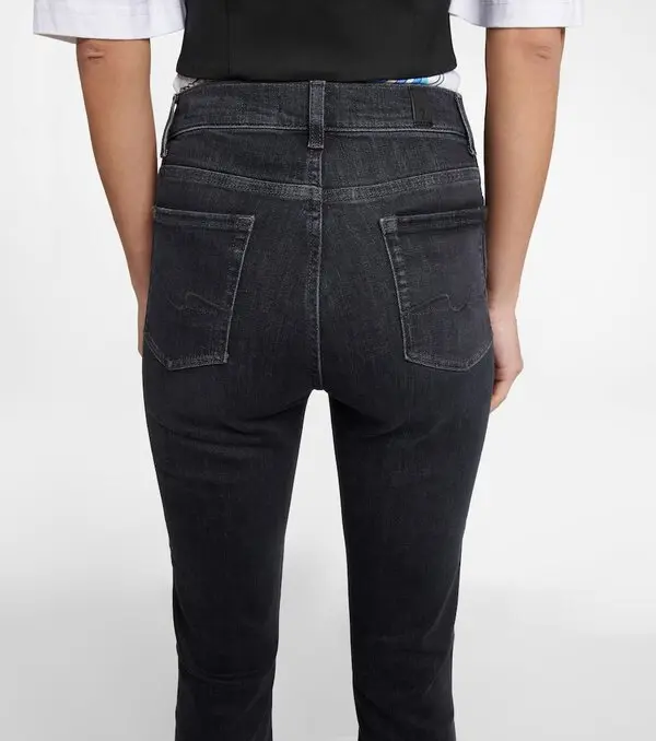 7 For All Mankind Slim Kick High-rise Jeans In Wicked