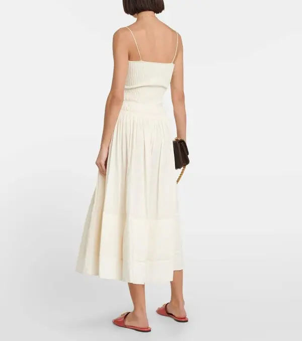 Tory Burch Cotton And Linen Midi Skirt