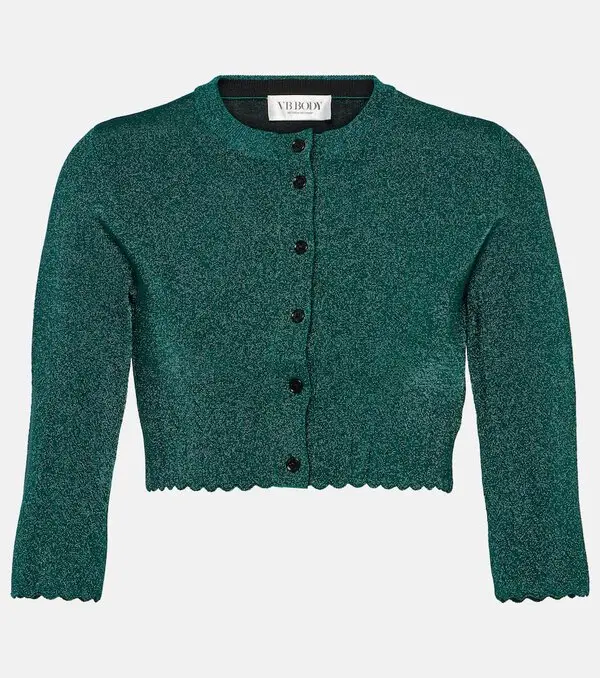 Victoria Beckham Cropped Cardigan With Metallic Fibers