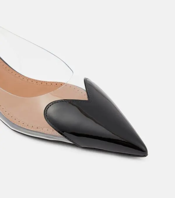 Alaïa Le Cour Patent Leather And Pu Slingback Flats - Black