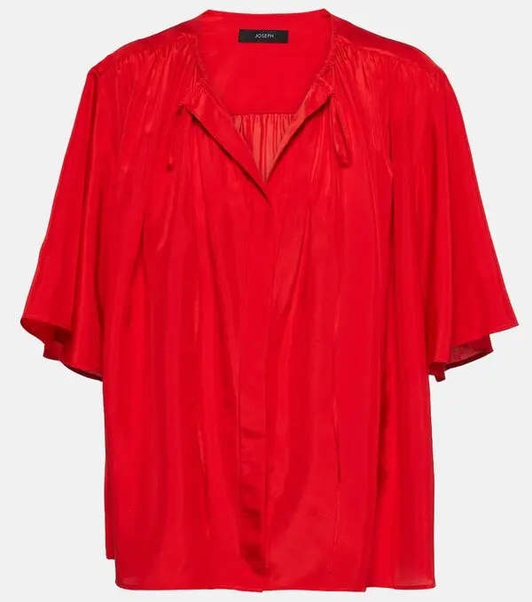 JOSEPH Bristow Gathered Silk Blouse