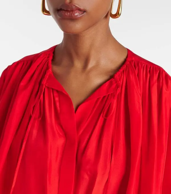 JOSEPH Bristow Gathered Silk Blouse