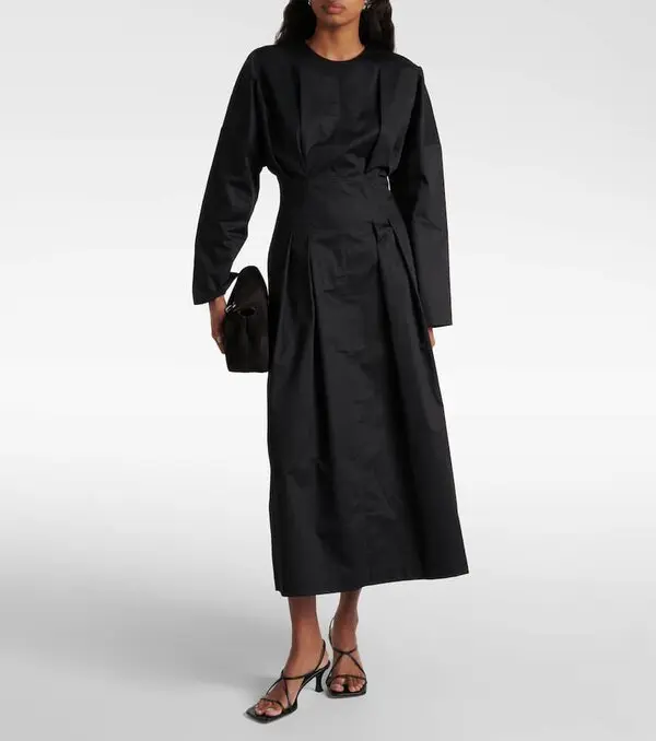 Co Gathered Cotton Midi Dress