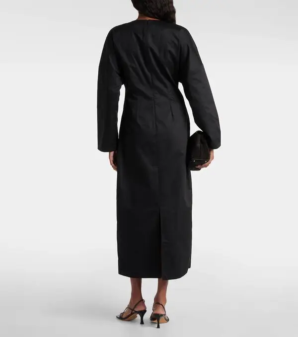 Co Gathered Cotton Midi Dress