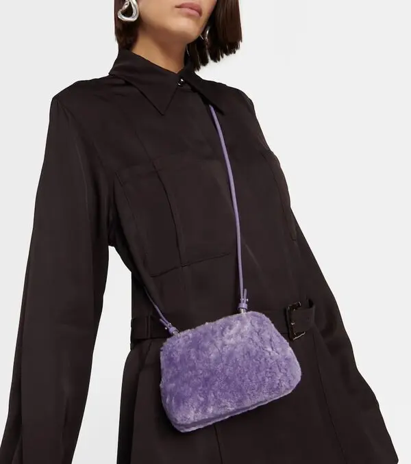 JIL SANDER Goji Micro Shearling Shoulder Bag