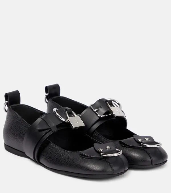 JW Anderson Lock Leather Ballet Flats