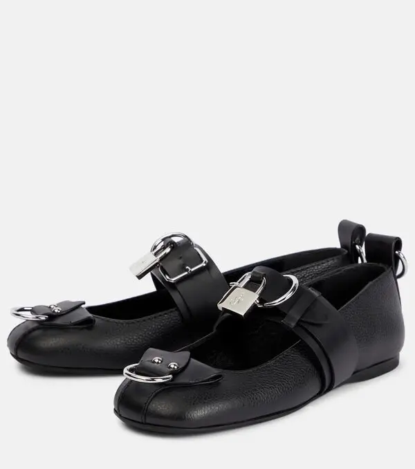 JW Anderson Lock Leather Ballet Flats