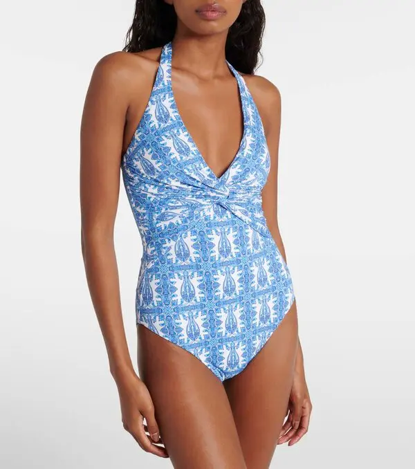 Melissa Odabash Zanzibar Printed Halterneck One-piece