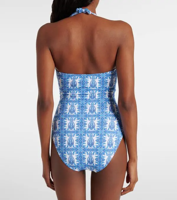 Melissa Odabash Zanzibar Printed Halterneck One-piece