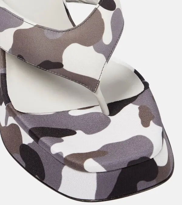 GIA BORGHINI Camouflage Platform Thong Sandals