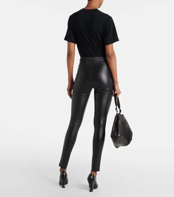 JOSEPH Mid-rise Leather Leggings
