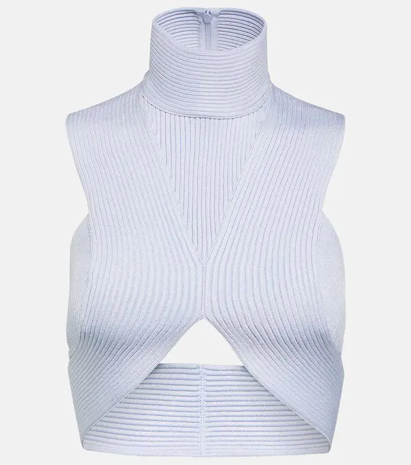 Alaïa Ribbed-knit Crop Top