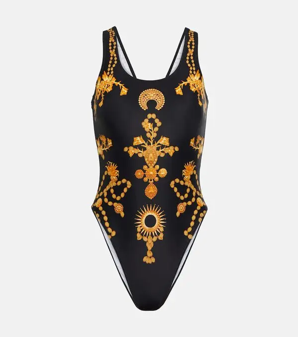 MARINE SERRE Printed Swimsuit - Black