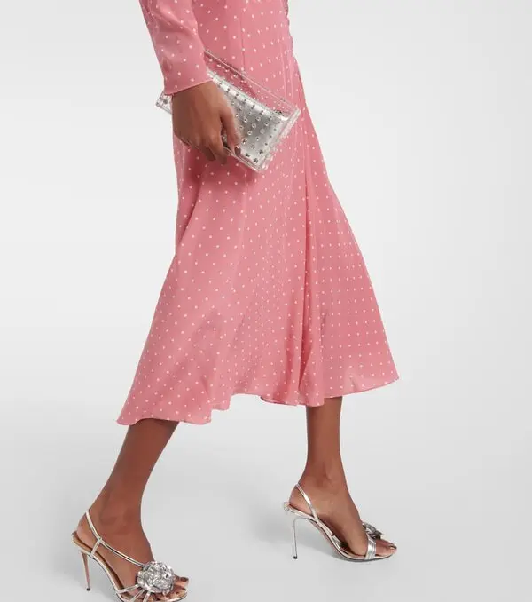 Alessandra Rich Polka-dot Silk Maxi Dress