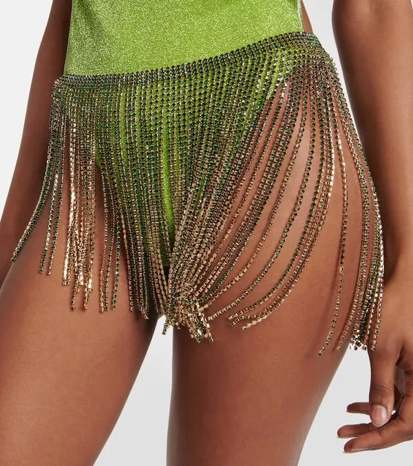 Oseree Embellished Asymmetric Miniskirt