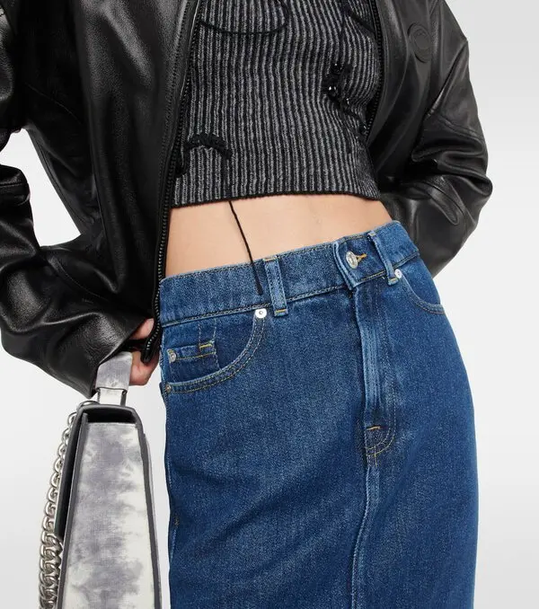 7 For All Mankind Mia Denim Midi Skirt