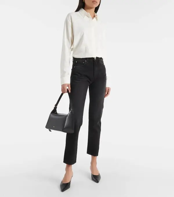TOTEME Silk Button Down Shirt - White