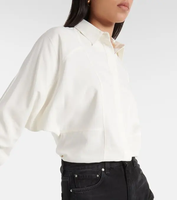 TOTEME Silk Button Down Shirt - White