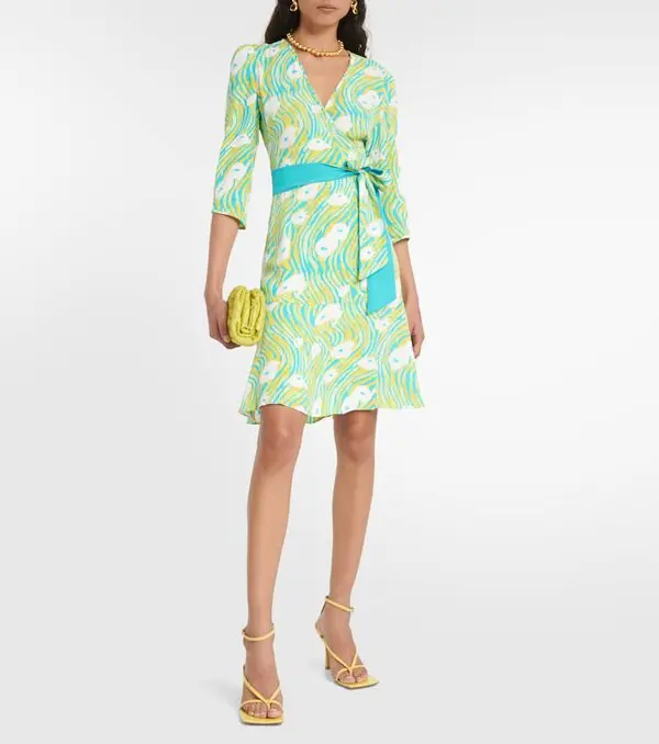 Diane Von Furstenberg Belted Printed Minidress