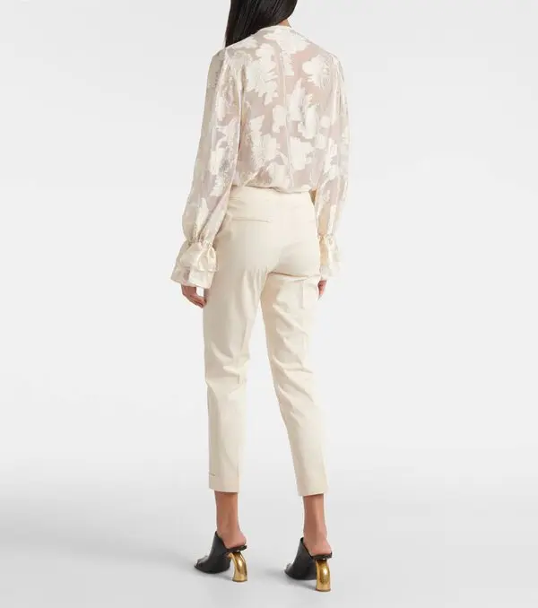 Etro High-rise Tapered Cotton-blend Pants