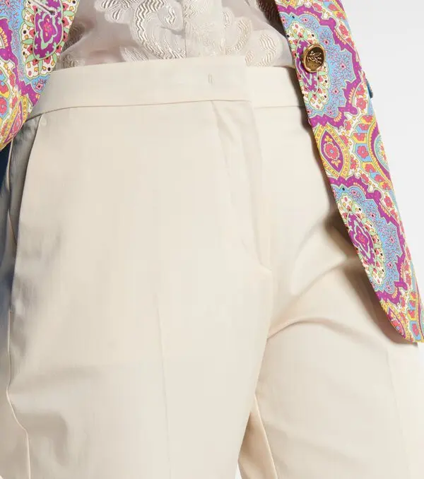 Etro High-rise Tapered Cotton-blend Pants