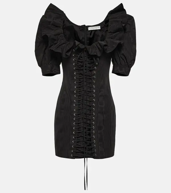 Alessandra Rich Ruffled Puff-sleeve Mini Dress